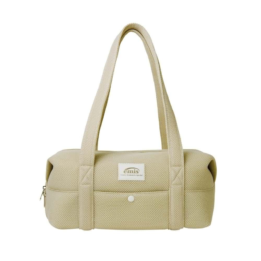 韓國 emis MESH MEDIUM DUFFLE BAG 韓製 中型網眼運動包 淺米色LIGHTBEIGE