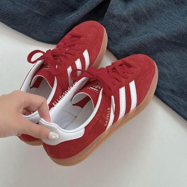 【adidas 愛迪達】ADIDAS GAZELLE INDOOR 正紅色 焦糖底 麂皮 JI2063 男女鞋 - momo購物 - 2024年09月