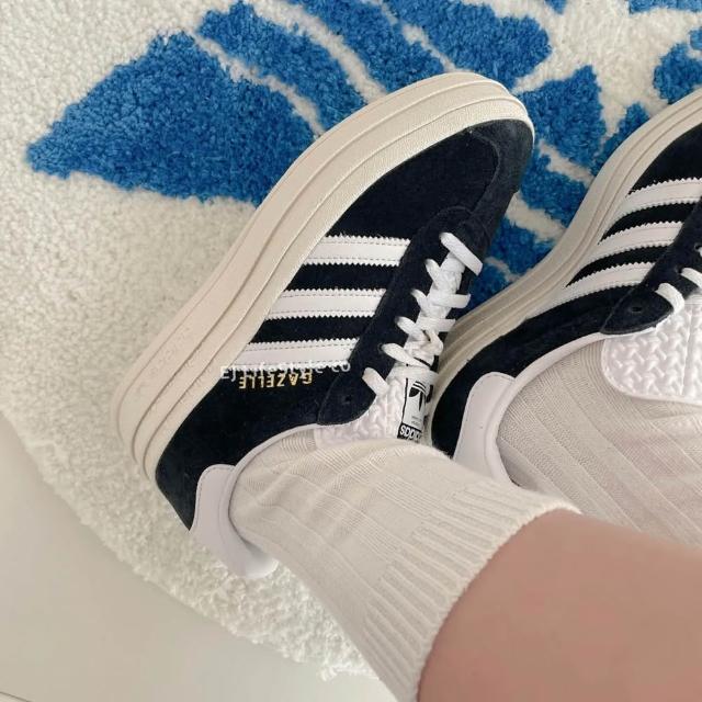【adidas 愛迪達】ADIDAS GAZELLE BOLD 厚底 堆疊 解構 女鞋 奶油底 黑/HQ6912(HQ6912 ADIDAS ...