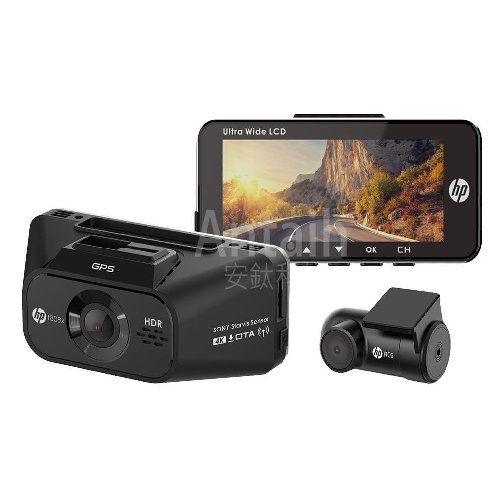 HP 惠普f808x kit(2024新款 真4K高畫質 前後錄影 SONY感光元件 行車紀錄器 WIFI OTA更新贈64G記憶卡)