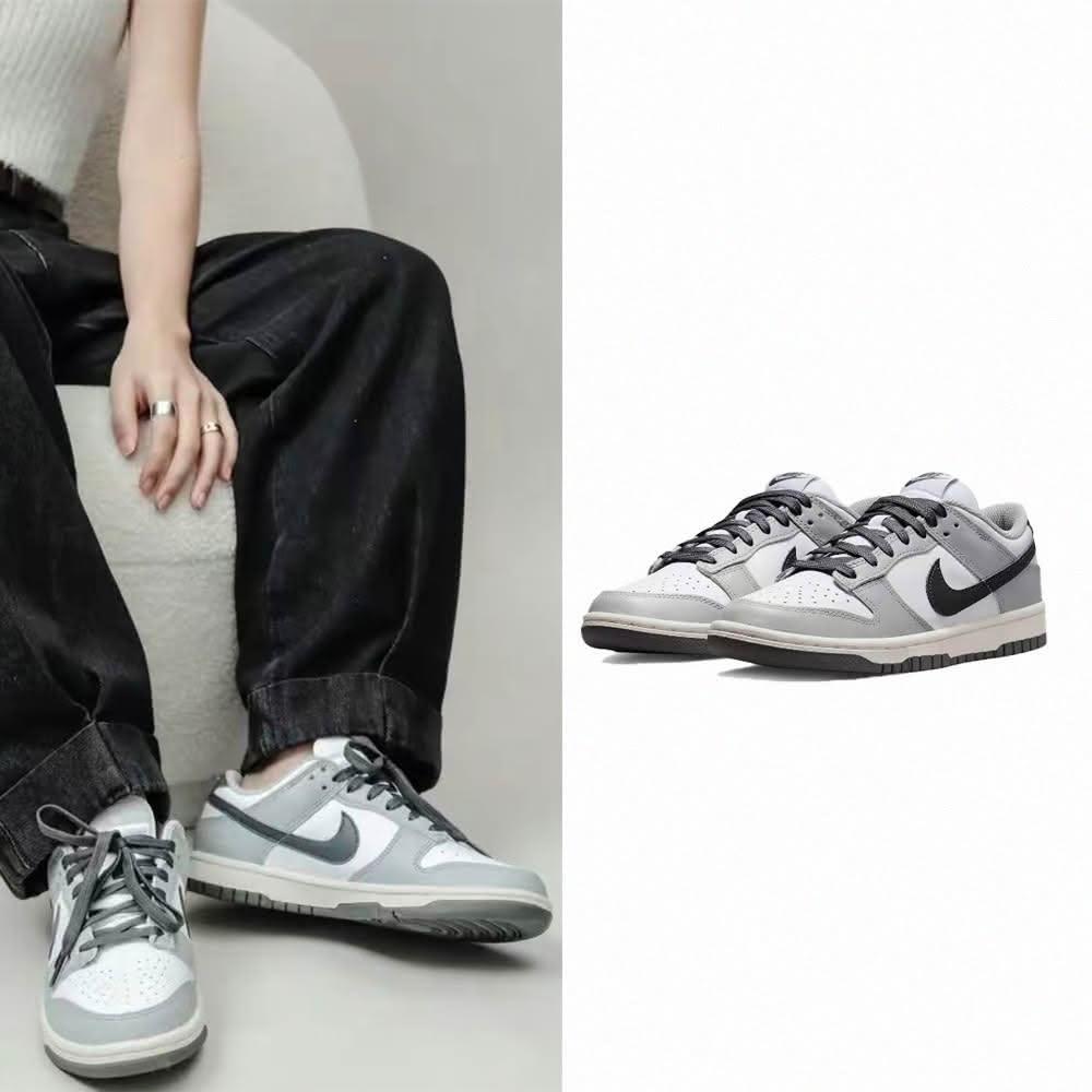【NIKE 耐吉】Nike Dunk Low Light Grey 灰白 灰 復古 休閒鞋 女鞋 奶油底 DD1503-117(DD1503 ...
