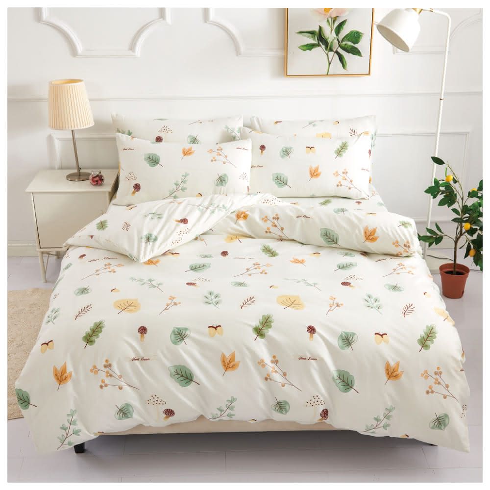 【Yatin 亞汀】可水洗 銀離子抗菌床包枕套組 松林小果(單人/雙人/加大 均價 舒柔親膚 床單 枕頭套)