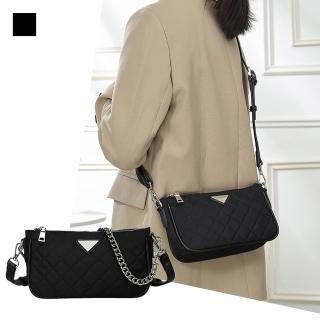 【MoonDy】包包 手拿包 腋下包 斜背包 散步包 黑色小包 菱格紋包包 尼龍包包 隨身小包 小香風包包 鍊條包 小方包 禮物