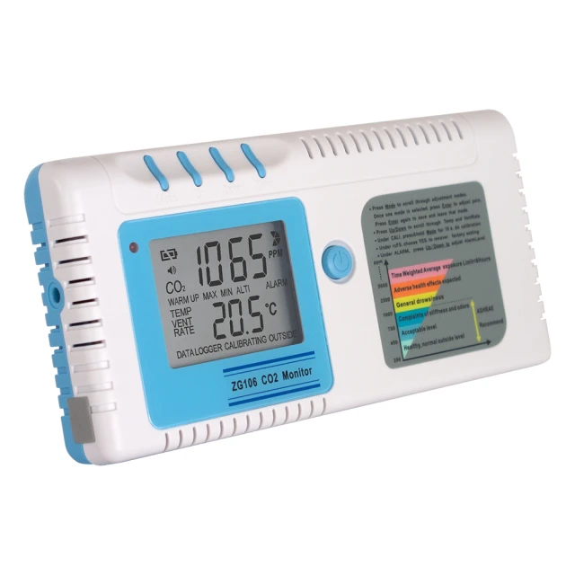 二氧化碳 CO2 偵測器 及 溫度 監測儀 檢測 /台 ZG-106