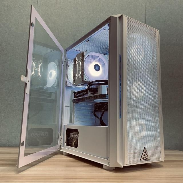 【華碩平台】i5十核心GeForce RTX 4060{潔白小資}電競效能電腦(I5-14400F/B760/RTX4060/32G/1TB)