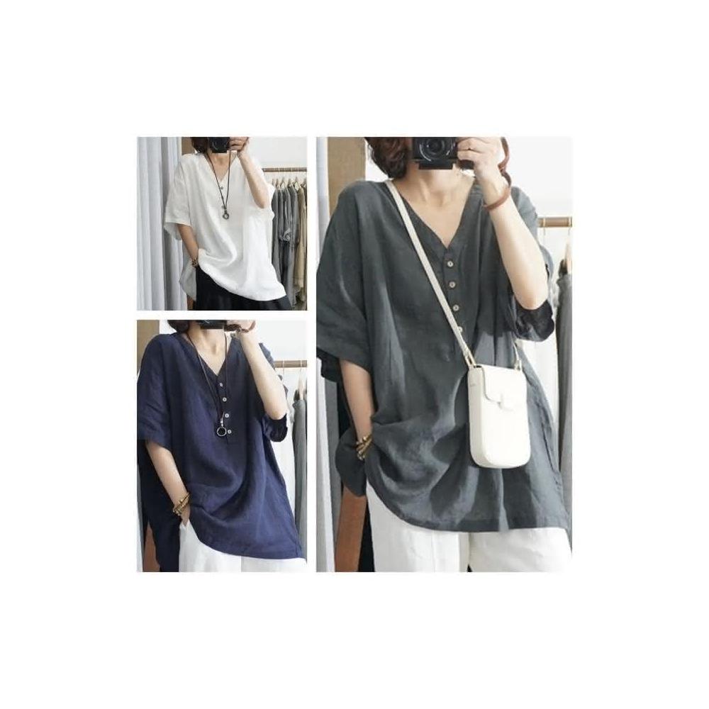 【SCL 南加州丹寧】SCL 南加州丹寧 飄逸風格五分袖寬鬆版上衣