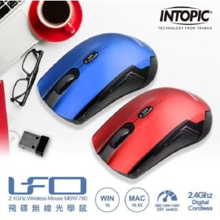 【INTOPIC】INTOPIC MSW-760 2.4GHz飛碟無線光學鼠/藍色(#MSW-760#INTOPIC#2.4GHz飛碟無線光學鼠)