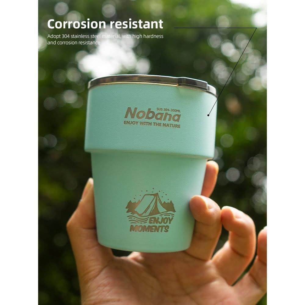 【CLS 韓國】CLS戶外304不銹鋼雙層杯 贈杯蓋 300ml 燕子杯 露營 野餐 燒烤啤酒杯水杯