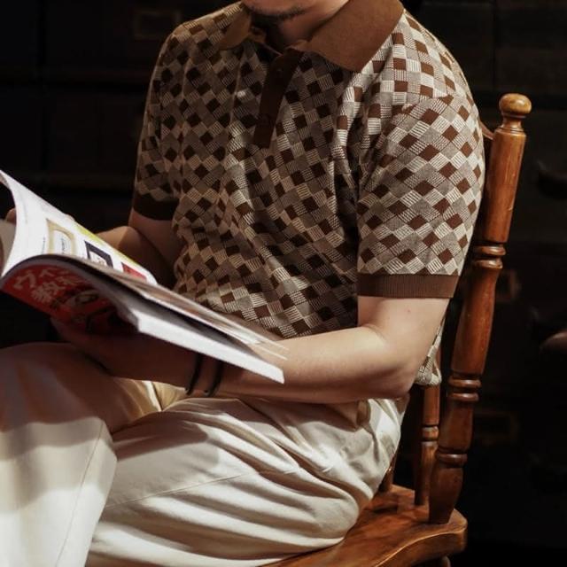 Folklore Classic 60s美式復古菱格紋純棉針織羅紋POLO衫 Knit Polo Shirt