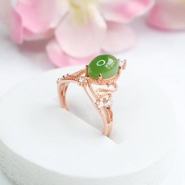 【Paiya 派亞】S925銀鑲和田玉戒指碧玉蛋面皇冠送禮好物/交換禮物