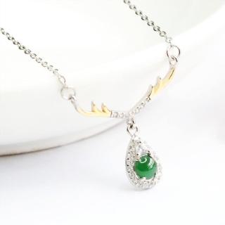 【Paiya 派亞】S925銀鑲A貨翡翠冰種帝王綠一路有你吊墜附贈書盒子送禮好物/交換禮物