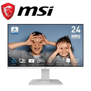 【MSI 微星】PRO MP2412W 24型 白(VA/1H1DP/1ms/100Hz/減藍抗閃)