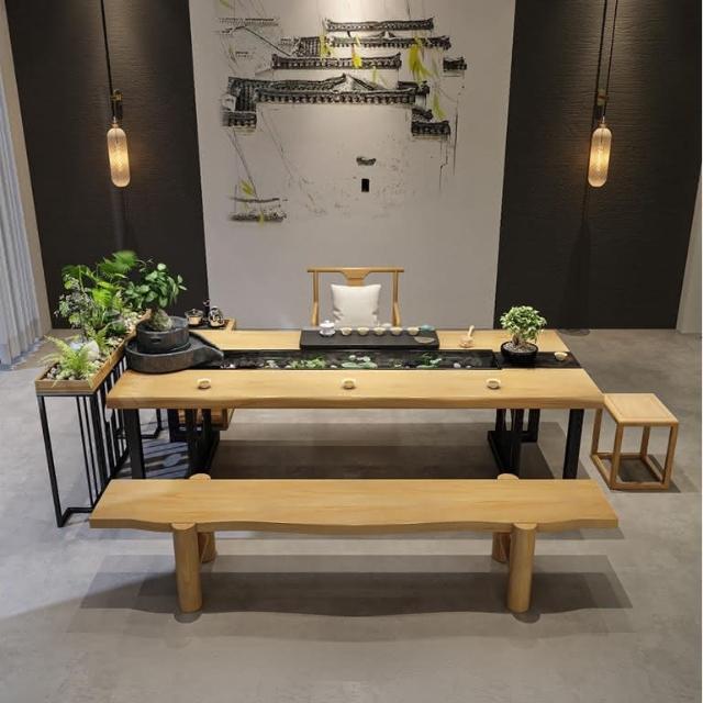 優選精品 原木大板流水茶桌 河流茶几 泡茶桌 養魚茶台 景觀一體河流桌 民宿酒店專用