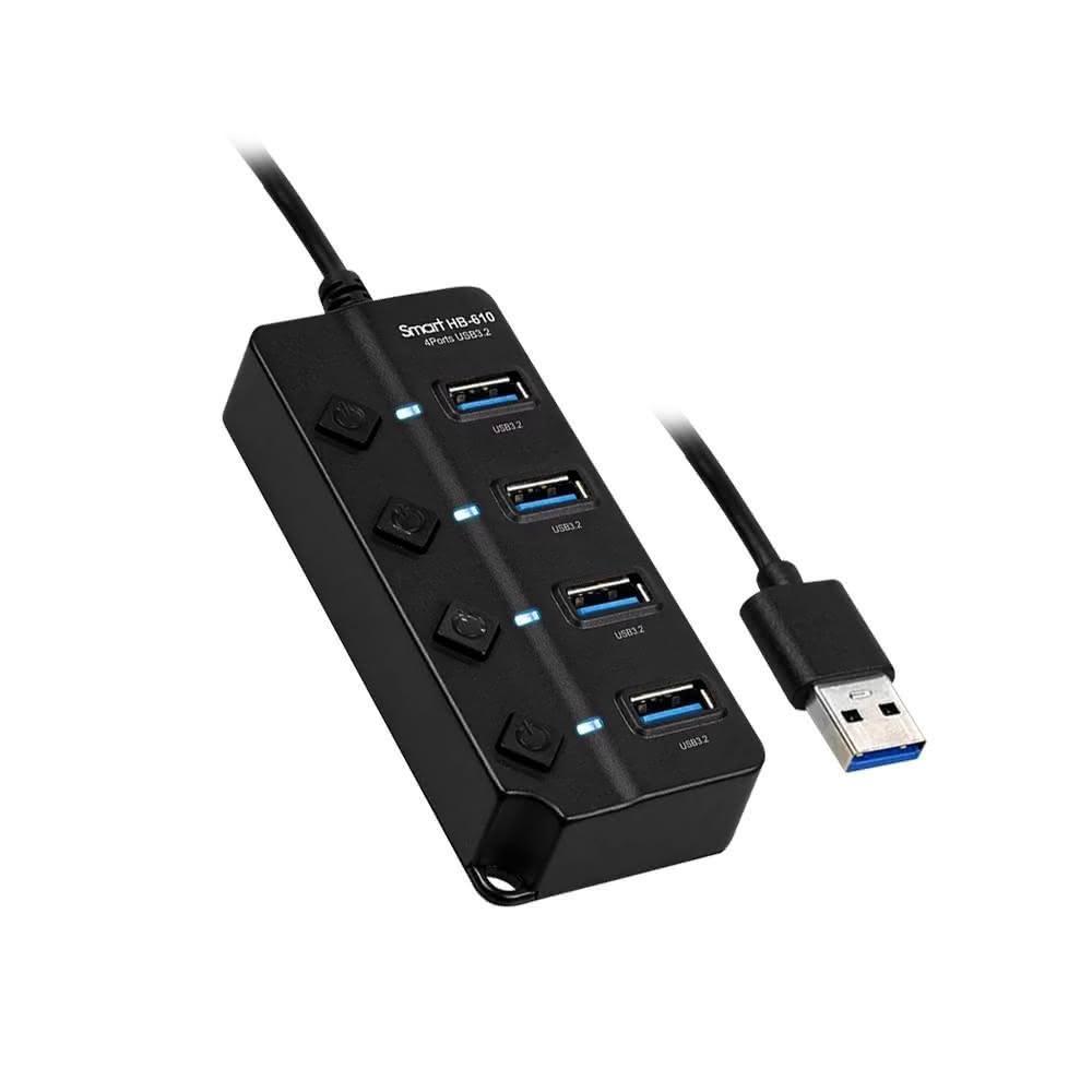 【Relight 睿亮】INTOPIC USB3.2四孔高速集線器 5Gbps快傳輸 獨立開關/指示燈 1A額外供電 熱插拔 HUB分線器