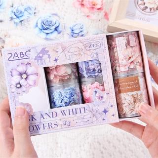 ZABC PET膠帶套裝 粉黛嬌花 6卷入