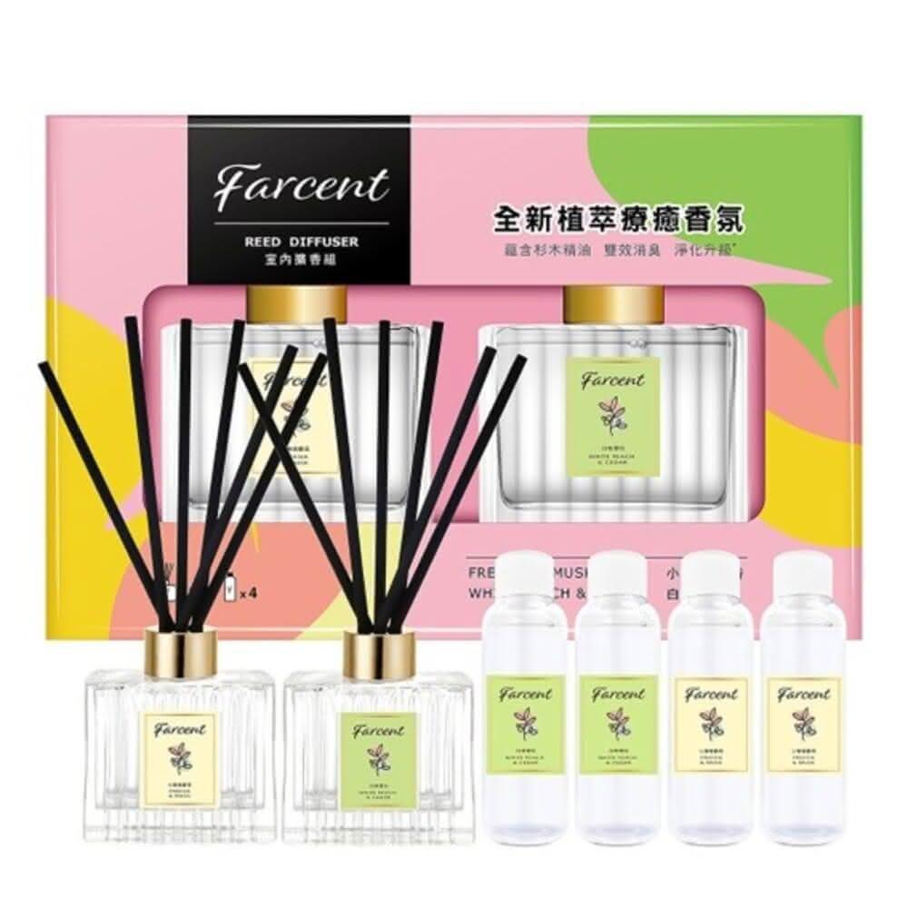 【去味大師】去味大師 香水室內擴香組 正裝瓶120mlx2入+補充瓶90mlx4入 Farcent Scent Diffuser Set