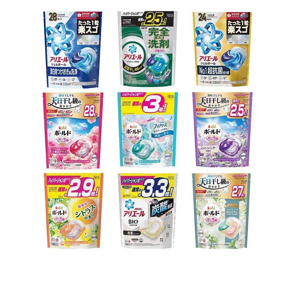 【ARIEL】日本P&G 4D袋裝洗衣球 26/32/39入 X6包(多款任選/平行輸入)