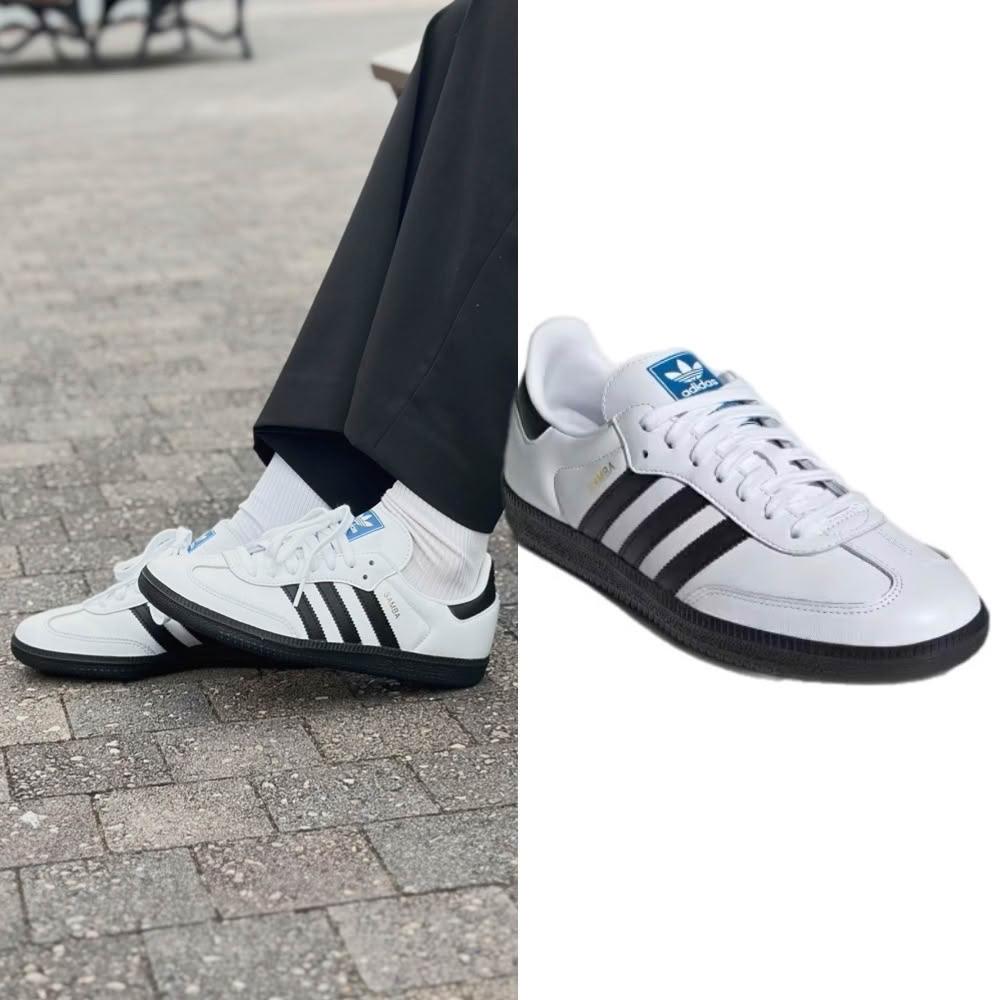 【adidas 愛迪達】ADIDAS ORIGINALS 三葉草 SAMBA OG 男款 海外限定 白黑 黑底 休閒鞋 運動鞋 IH4879