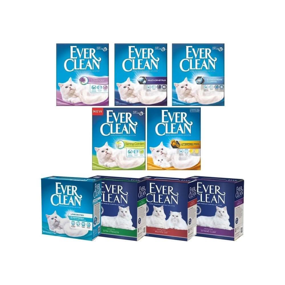 【EverClean 藍鑽】強效凝結除臭貓砂X2盒 10L 25LB 礦砂/貓砂/宅寵醬寵物用品