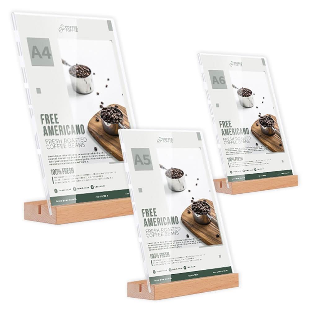 【捕夢網】櫸木壓克力立牌👑(POP廣告 展示牌 展示架 廣告立牌 菜單架 價格牌 桌上立牌 DM架 A4)