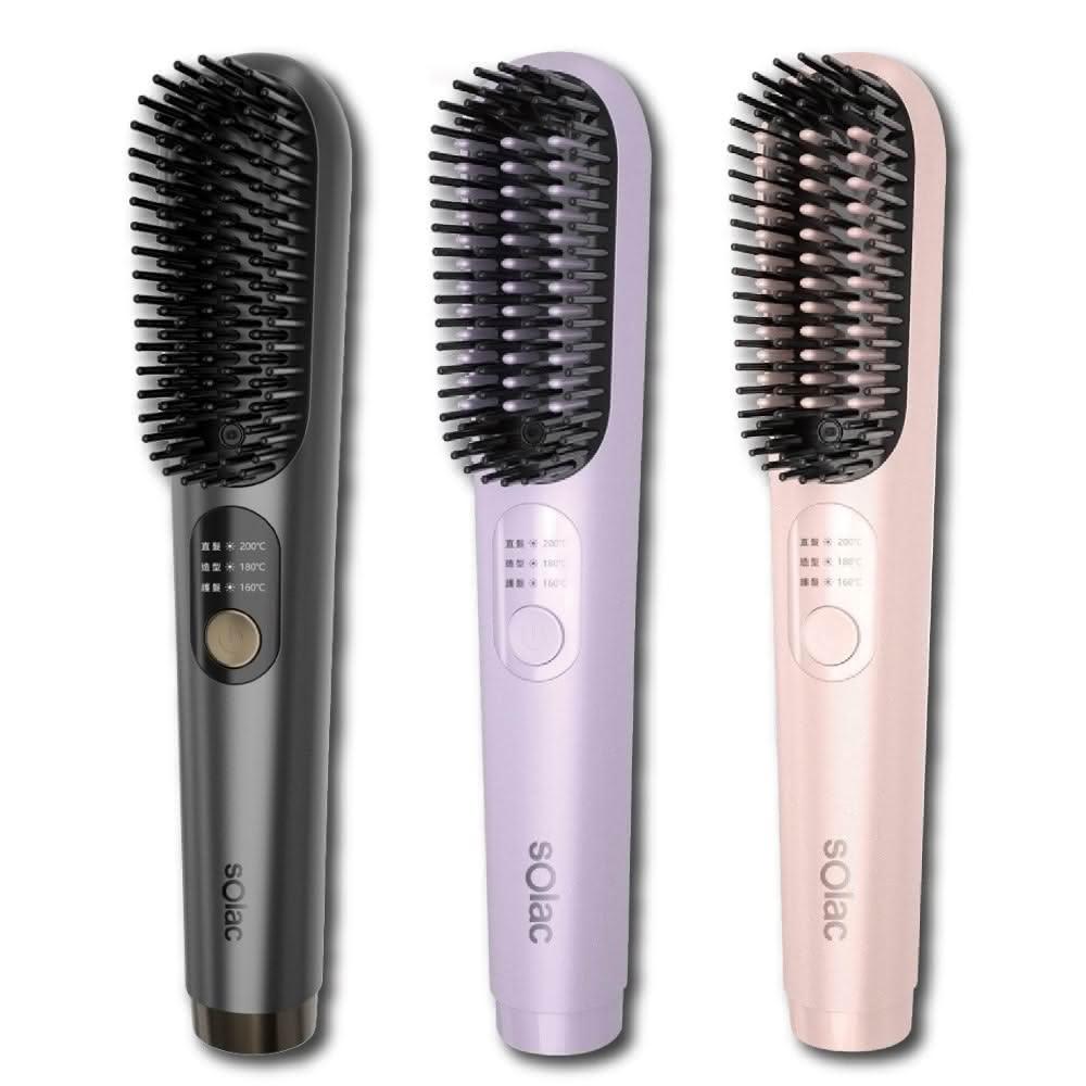 【SOLAC】負離子無線直髮梳 SGT-218 (溫控造型梳 角蛋白護髮 防燙梳齒 超輕巧 超強續航__Kimi極美職人推薦)