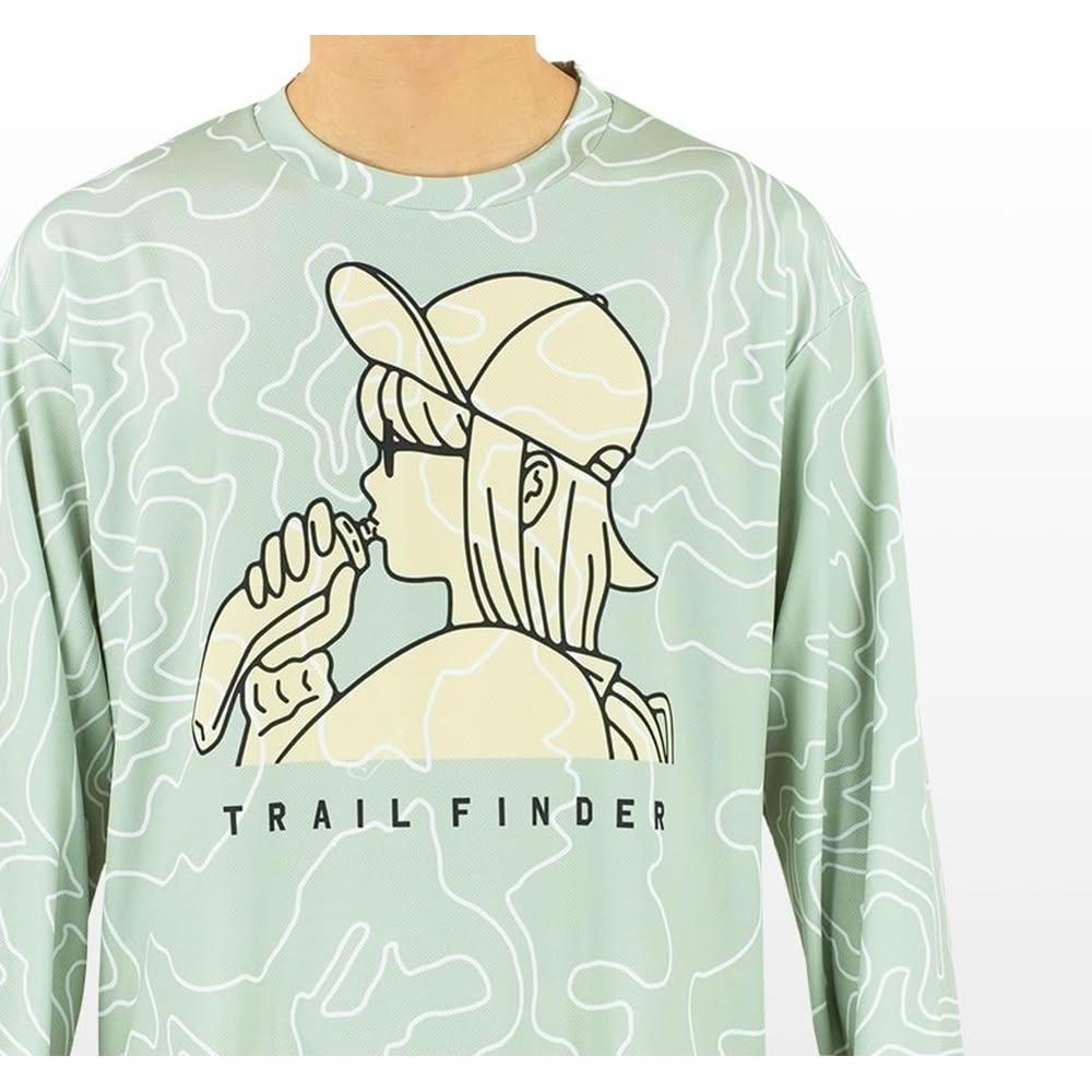 【STAMP RUN&CO】STAMP 中性款長袖寬版機能塗鴉跑Tee - TRAIL FINDER GIRL ( 越野小徑探險女孩 )
