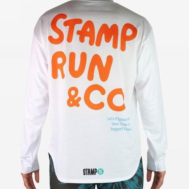【STAMP RUN&CO】STAMP 中性款長袖寬版機能塗鴉跑Tee - Support Your Local 24 ( 支持你的家鄉 24 )