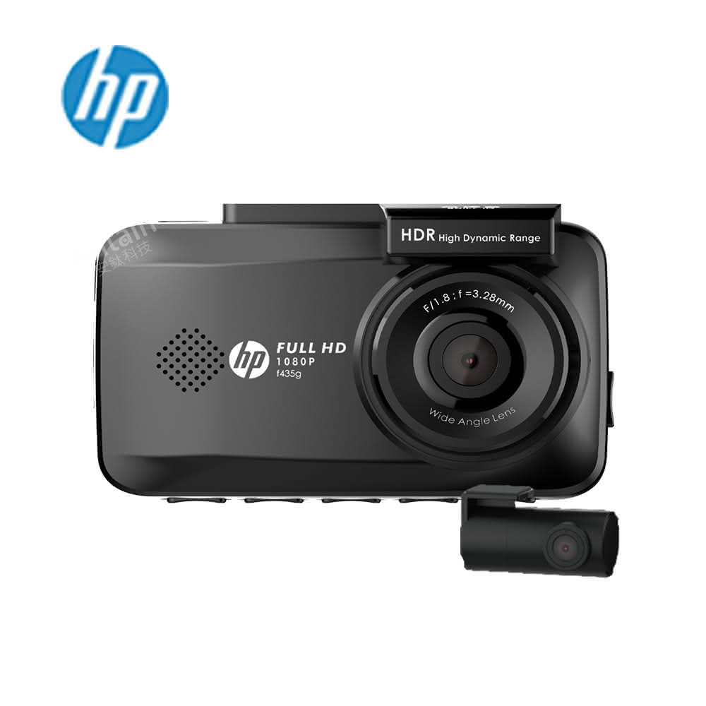 【HP 惠普】HP 惠普F435g2024新款高畫質行車紀錄器 前後雙錄GPS測速 贈32G記憶卡