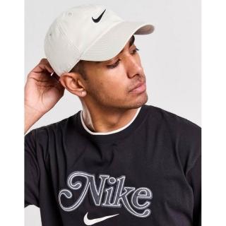 【NIKE 耐吉】NIKE SWOOSH CAP 刺繡 大勾 可調式 復古 老帽 棒球帽 黑色 白色(FB5369-010/072)