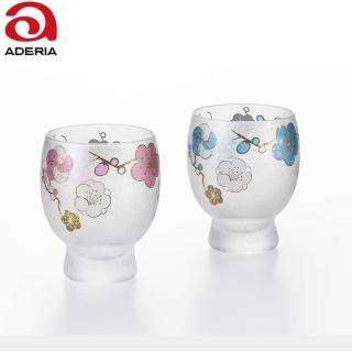 【ADERIA】日本製梅花對杯木盒禮盒組 145ml 1組(玻璃杯 對杯 酒杯禮盒 木盒裝)