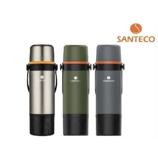 SANTECO KAFE 軍裝風咖啡即享保溫沖煮壺/保溫瓶 650ml 內建咖啡濾杯咖啡粉盒