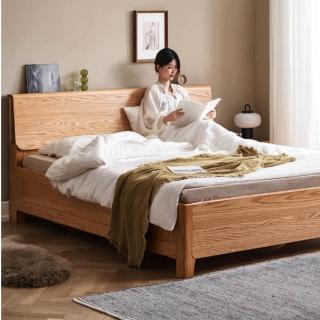 【Taoshop 淘家舖】HN - 日式原木無印風｜橡木貝里高箱雙人床 F801B 多款任選