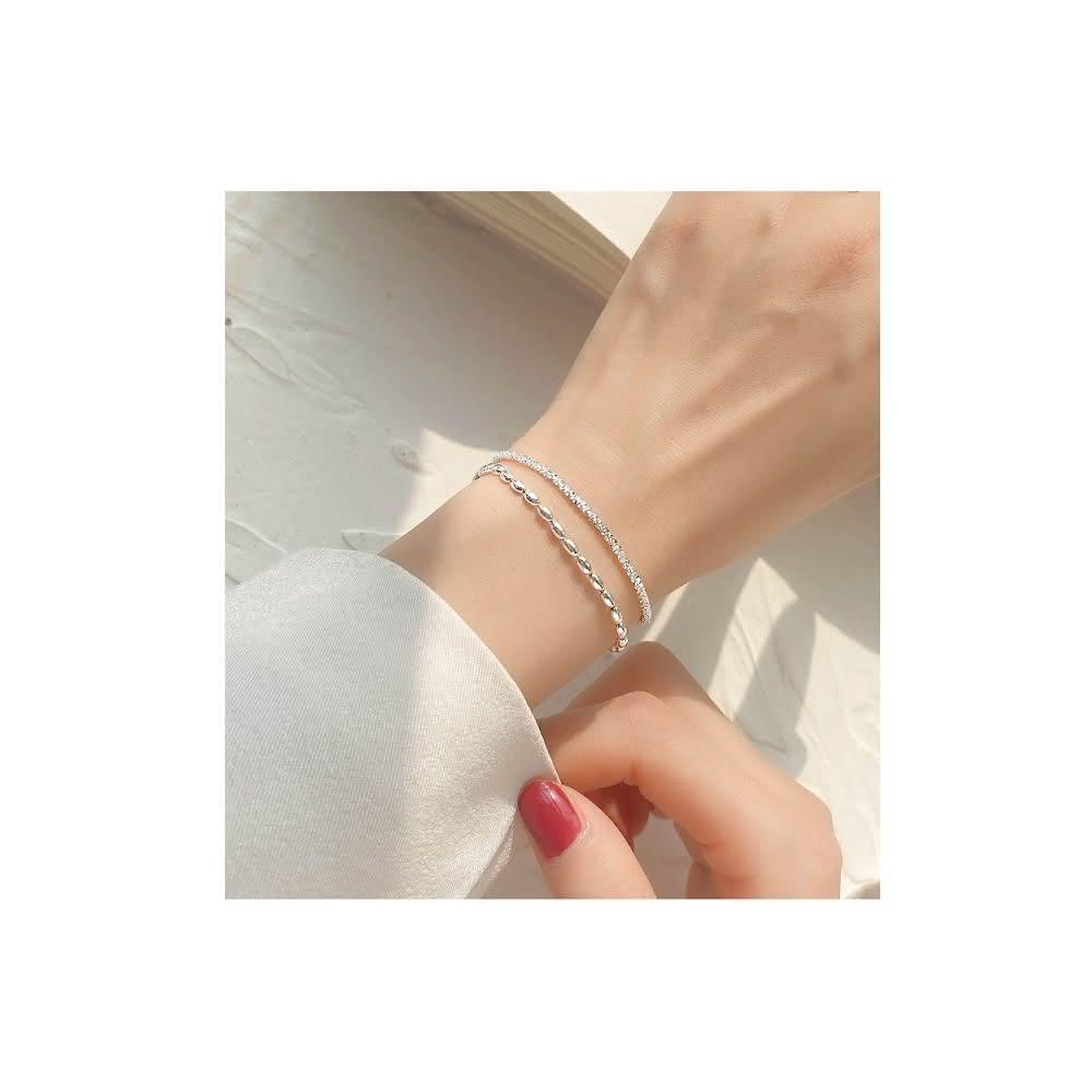 【A&R】s925純銀滿天星光雙層手鍊(抗過敏 雙層疊戴款 輕奢華 情人節 生日禮物)