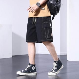 M-8XL夏季新款寬鬆舒適百搭加肥加大男工裝5分褲