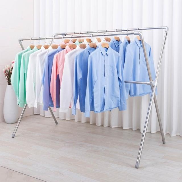 【Easygoo 輕鬆】X型不鏽鋼曬衣架