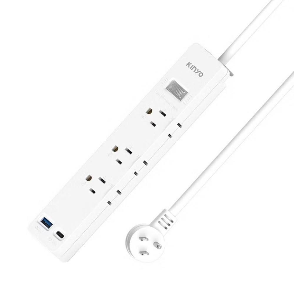 KINYO 1開6插PD快充延長線6呎 延長線 (NSDPD) 6呎 耐燃材質 抗雷擊 過載自動斷電 多孔延長線