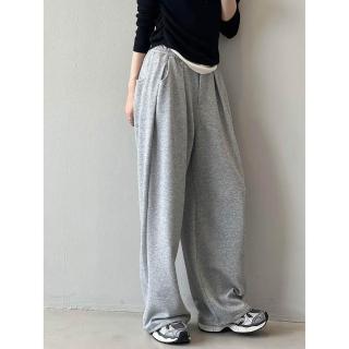 M SELECT 2025春季新款 韓版東大門 上班通勤美式休閒垂感長褲 寬鬆落地直筒褲 百搭口袋鬆緊褲