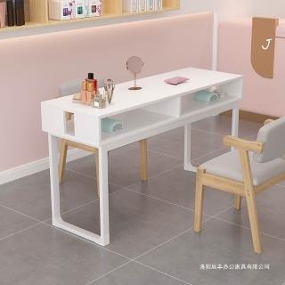 日式輕奢美甲桌子原木色美甲桌子單雙人美甲臺簡約經濟型美甲桌子