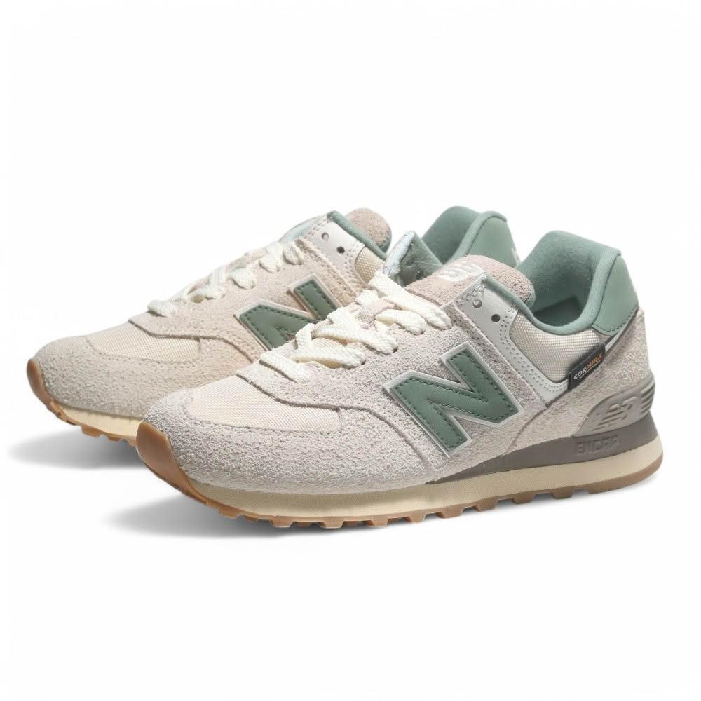 【NEW BALANCE】NEW BALANCE 休閒鞋 NB 574 米綠色 抗撕裂 麂皮 復古 女 U574GDG