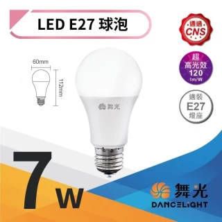 【DanceLight 舞光】LED 7W E27 燈泡 全電壓球泡 美術燈 辦公燈 商用燈 室內燈 展示燈(白光/黃光)