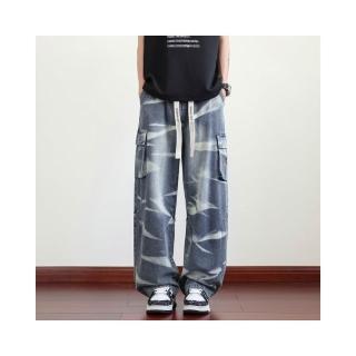 2025夏季 M-8XL 130公斤大呎碼 鬼洗牛仔褲 牛仔丹寧長褲 直筒牛仔褲 寬鬆透氣褲 鬆緊帶褲 薄款喇叭褲 寬褲 彎刀褲 闊腿褲 拖地褲