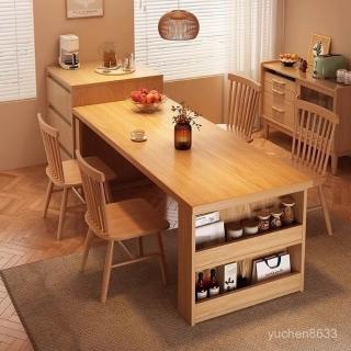 可到府安裝 宅配免運 實木島臺餐桌一體家用餐邊櫃餐桌一體原木桌椅組閤帶抽屜喫飯桌子 JOP0