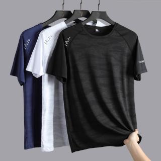 台灣出貨 L-8XL 男短袖 冰絲上衣 涼感t恤 運動上衣 短袖衣服 速乾t恤 涼感上衣 速乾衣 冰絲短袖 圓領t恤 男上衣