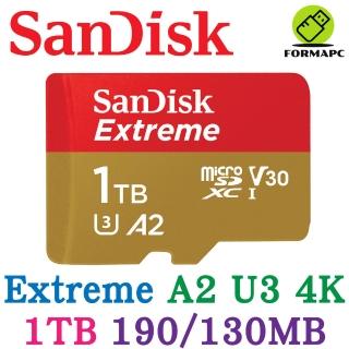 Sandisk Extreme MicroSDXC 1T 1TB microSD UHS-I A2 U3 4K V30 190MB/s TF 記憶卡 高速記憶卡