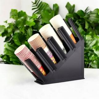 喜奈而 紙杯架 杯子收納 快速出貨 杯架 一次性紙杯收納架 咖啡 奶茶店 塑料紙杯架 杯子收納架 吧檯收納 四格加厚