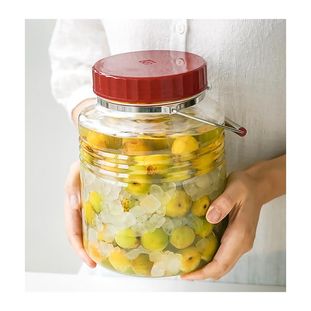 【好拾物】ADERIA 日本製釀梅 梅酒罐 密封罐 釀酒罐 復古紅蓋 梅酒瓶4L送禮 年節禮 禮盒