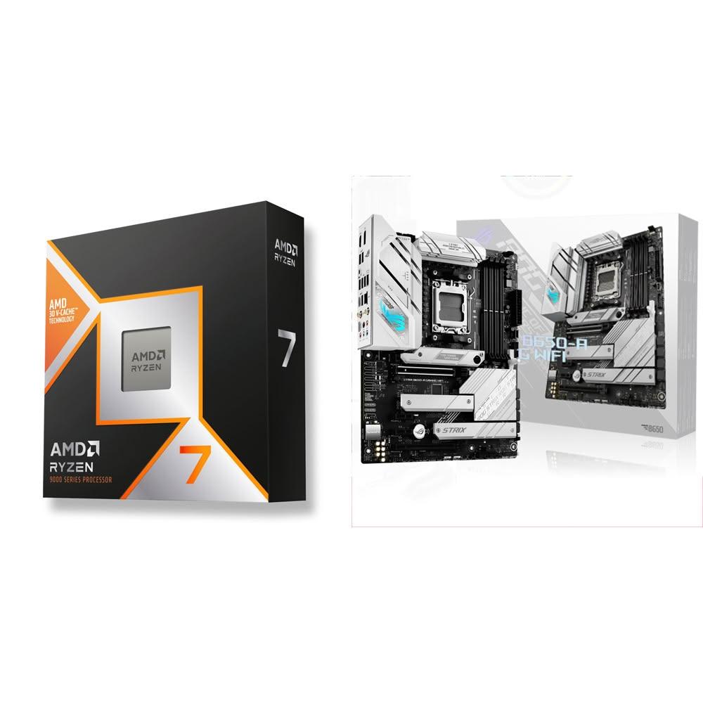 【AMD 超微】〈自MO價〉R7 9800X3D+華碩 ROG STRIX B650-A GAMING WIFI ATX主機板