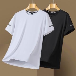 2025夏天 大尺碼男裝 L-8XL 短袖t恤男 男吸濕排汗衣 健身衣 冰絲透氣衣 運動衣 速乾衣 涼感T恤 涼感衣 排汗衣 排汗衫 排汗短袖