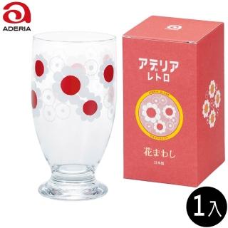 【ADERIA】日式玻璃杯 335ml 1入 紅花款 昭和復古系列玻璃杯 水杯 飲料杯