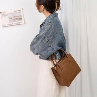 CALTAN DESIGN | 真皮質感方形手提側背兩用包 234035 兩色(真皮 皮包 包包 穿搭 斜背包)